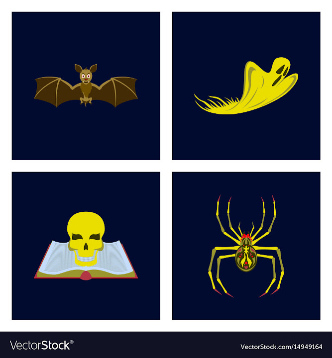 Free: Assembly flat bat ghost book skull vector image - nohat.cc