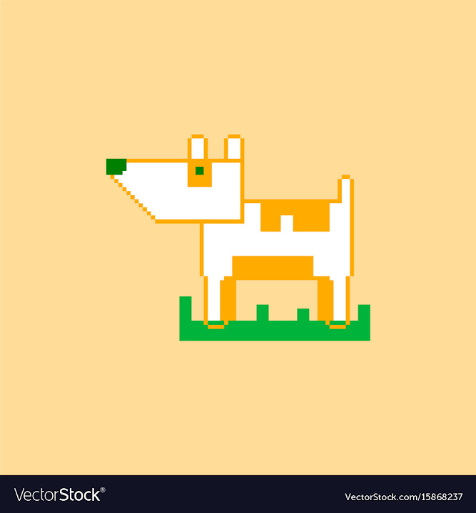 Free: Pixel art dog vector image - nohat.cc