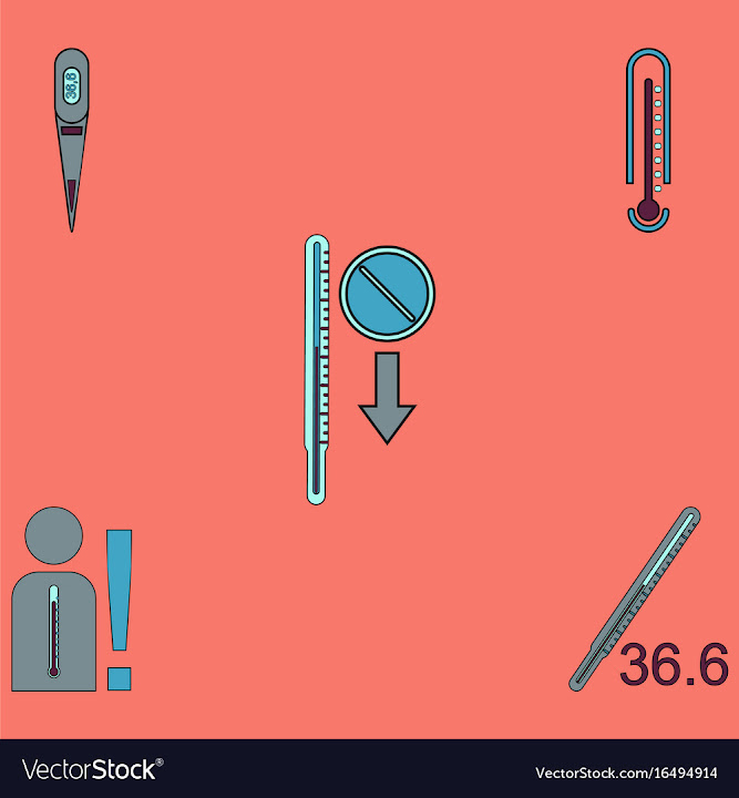Free: Collection of icons and medical temperatures vector image - nohat.cc