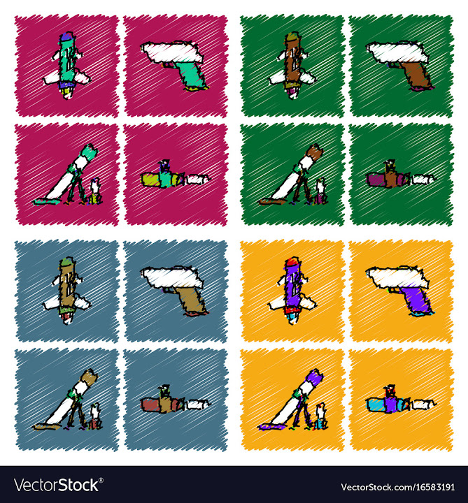 Free: Collection of flat shading style icons war gagets vector image ...