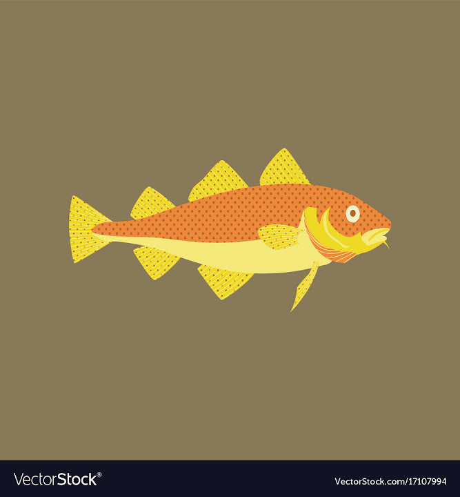 Free: In flat style cod vector image - nohat.cc