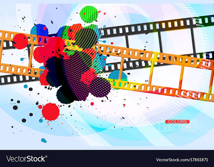 Free: Grunge colors ink splatter on film vector image - nohat.cc