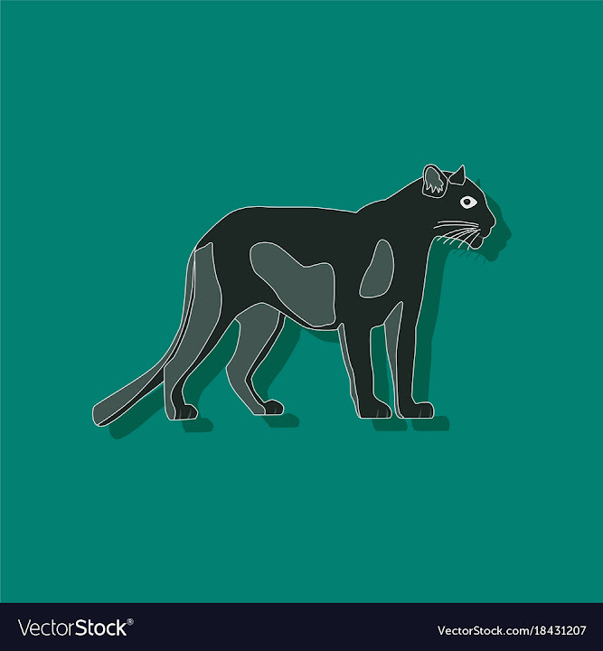 Free: Panther paper sticker on stylish background vector image - nohat.cc