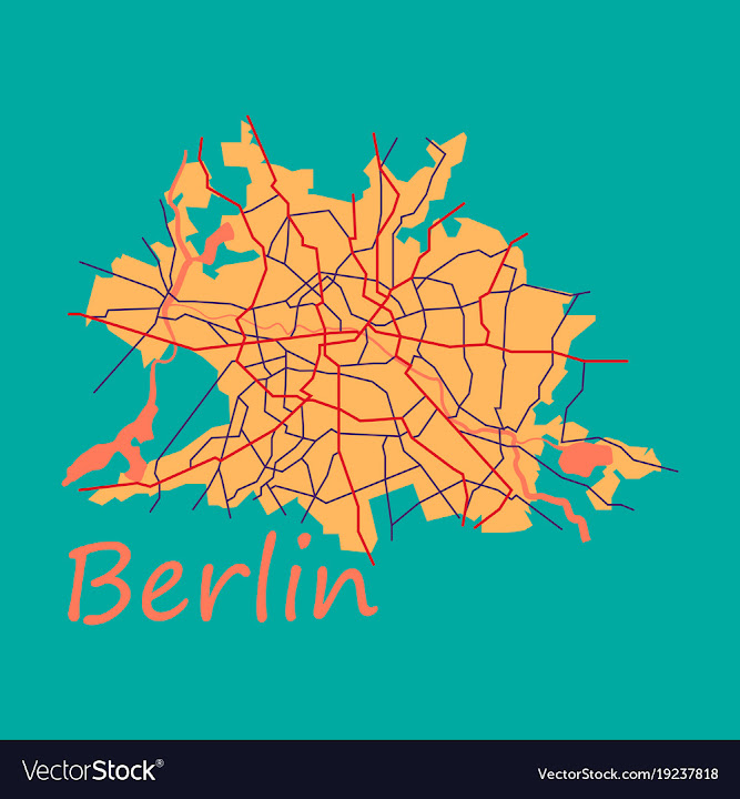 Free: Flat berlin city map with boroughs silhouette vector image - nohat.cc