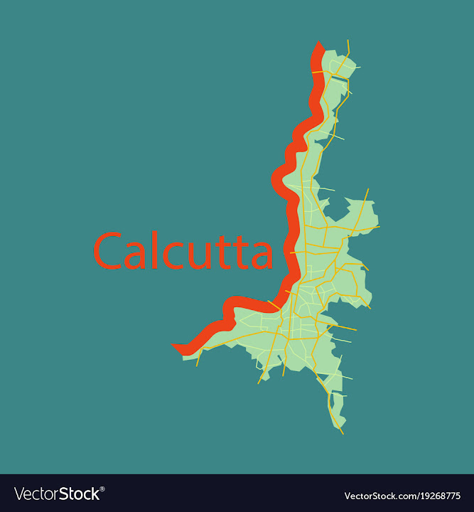 Free: Flat calcutta map city with borders of the vector image - nohat.cc