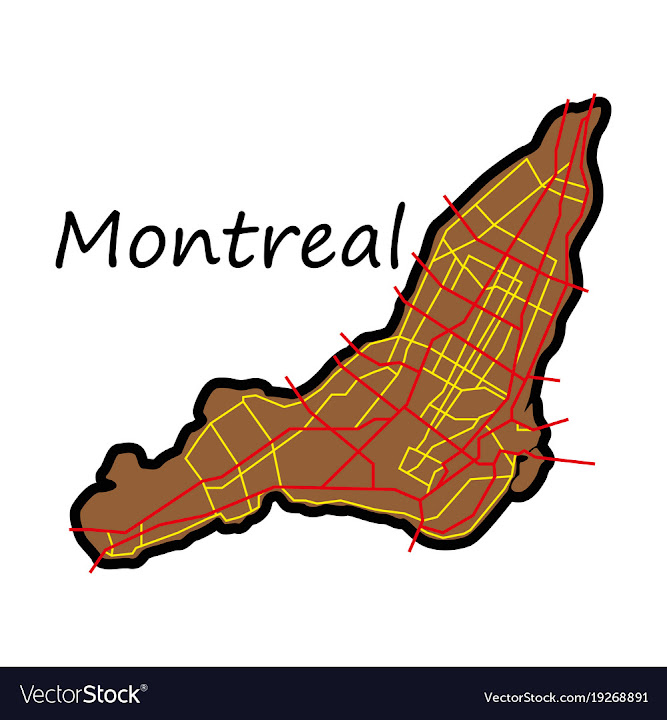 Free: Flat map of montreal is a city of canada with vector image - nohat.cc