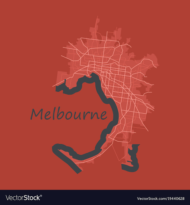 Free: Melbourne australia map in retro style flat vector image - nohat.cc