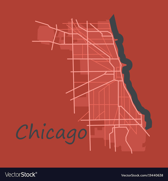 Free: Flat map chicago city illinois roads vector image - nohat.cc