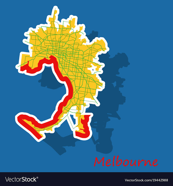 Free: Melbourne australia map in retro style sticker vector image ...