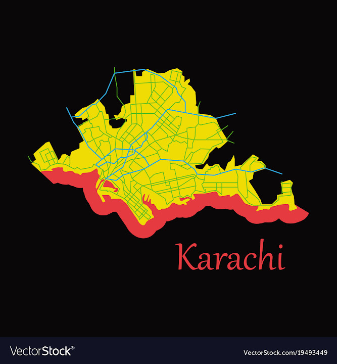 Free: Karachi pakistan colorful flat map streets vector image - nohat.cc