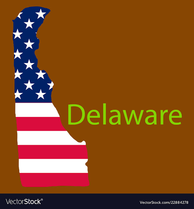 Free: Delaware state of america with map flag print on vector image ...