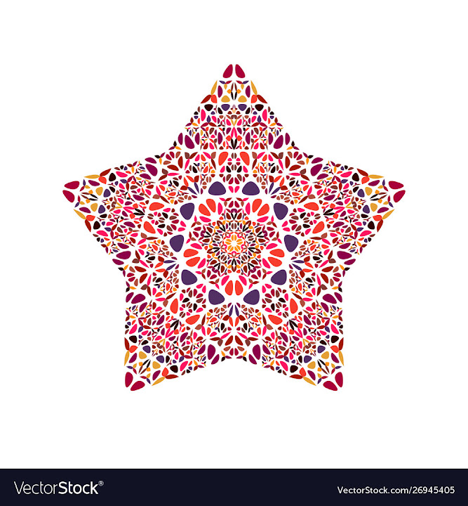 Free: Colorful isolated floral ornament star symbol vector image - nohat.cc