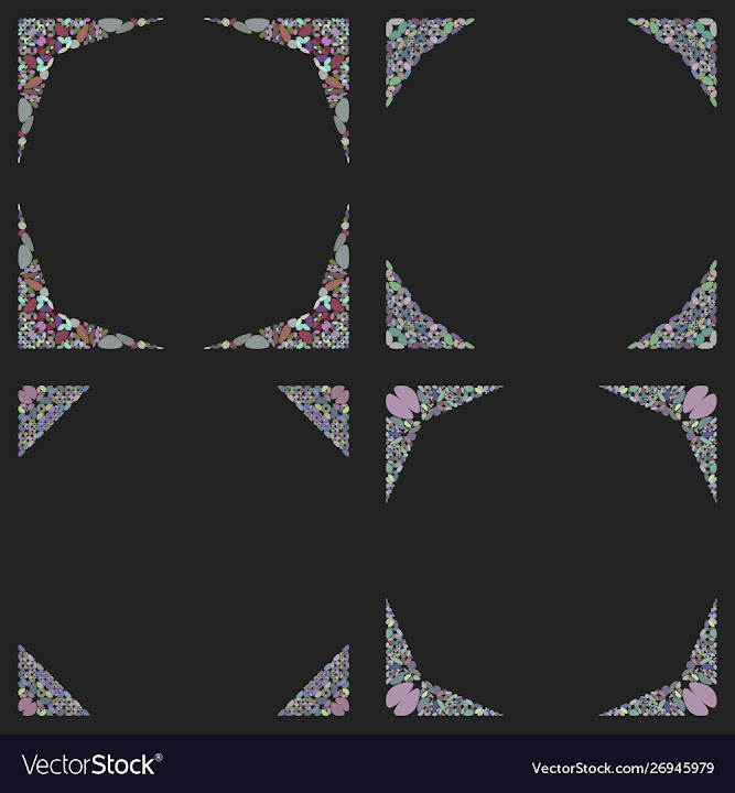 Free: Curved stone mosaic page border design set vector image - nohat.cc