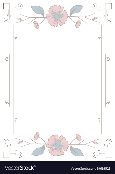 Free: simple floral border card template eps 10 - nohat.cc