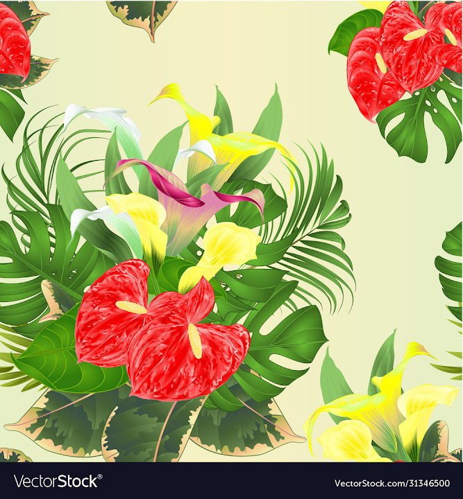 Free: seamless texture bouquet with tropical flowers - nohat.cc