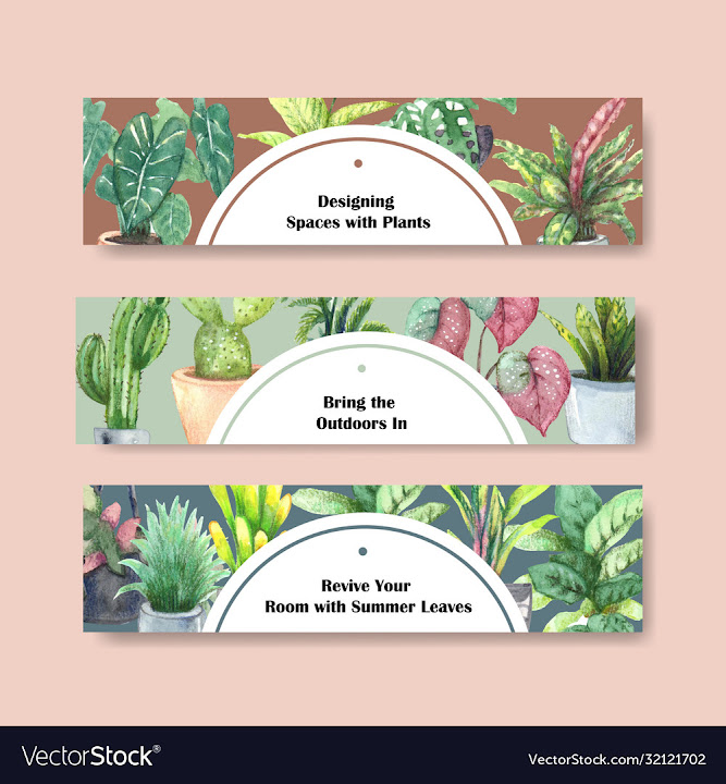 Free: summer plants banner template design - nohat.cc