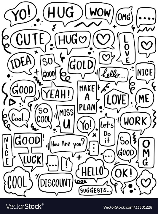 Free: 0082 hand drawn background set cute speech - nohat.cc
