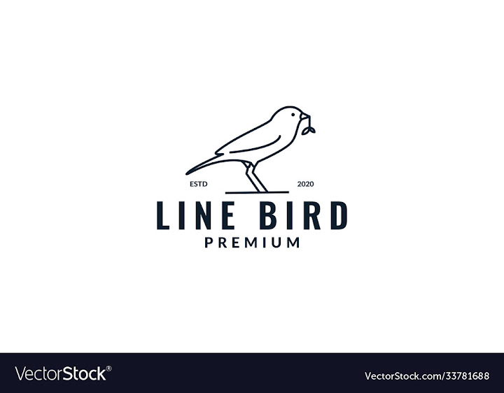 Free: minimalist canary bird line with leaves logo - nohat.cc