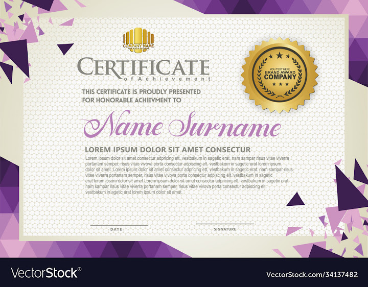 Free: horizontal certificate template with triangle - nohat.cc