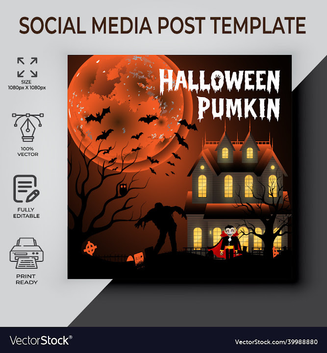 Free: happy halloween post template design - nohat.cc