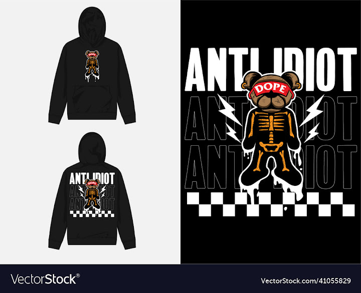 Free: streetwear anti idiot design bear character - nohat.cc