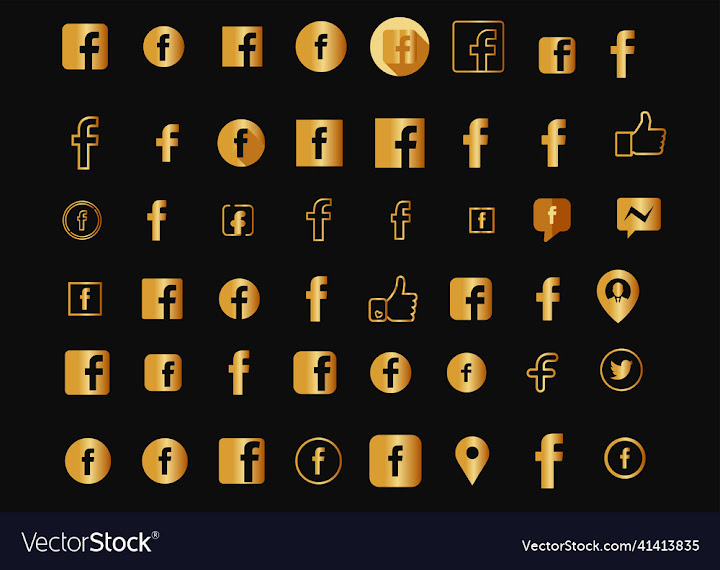 Free: gold facebook logo icon set - nohat.cc