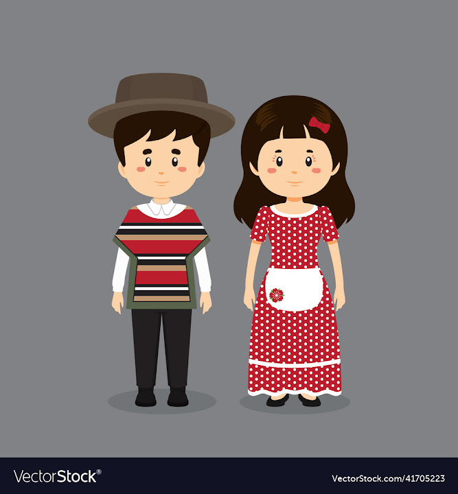 Free: couple character wearing chile traditional dress - nohat.cc