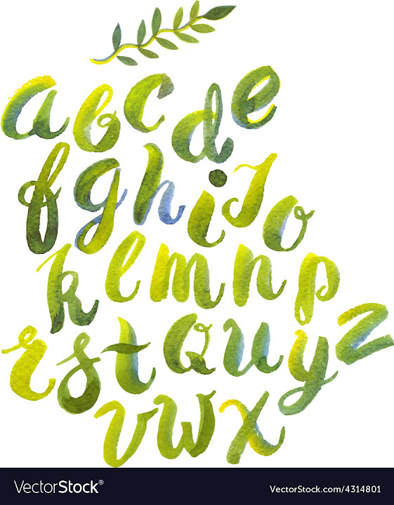 Free: hand drawn watercolor alphabet made - nohat.cc