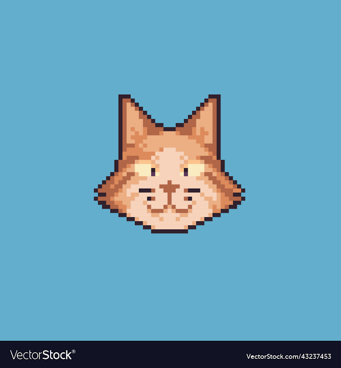 Free: pixel art cat head cartoon - nohat.cc