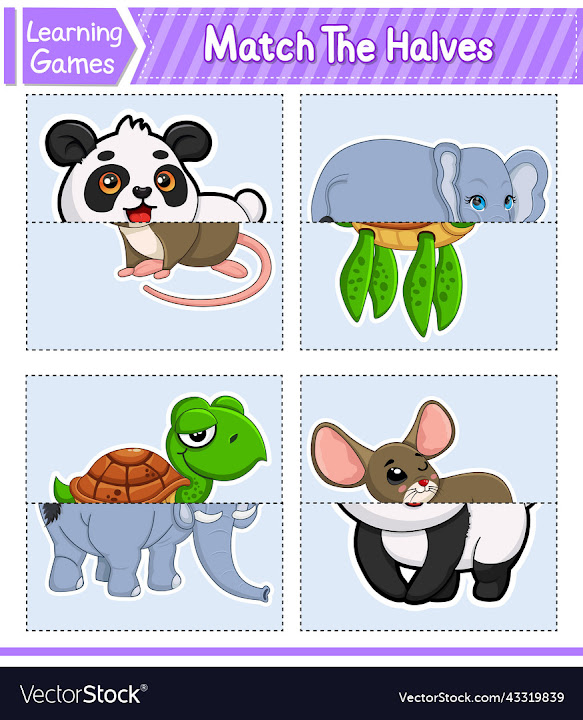 Free: match the halves of animals matching game for - nohat.cc