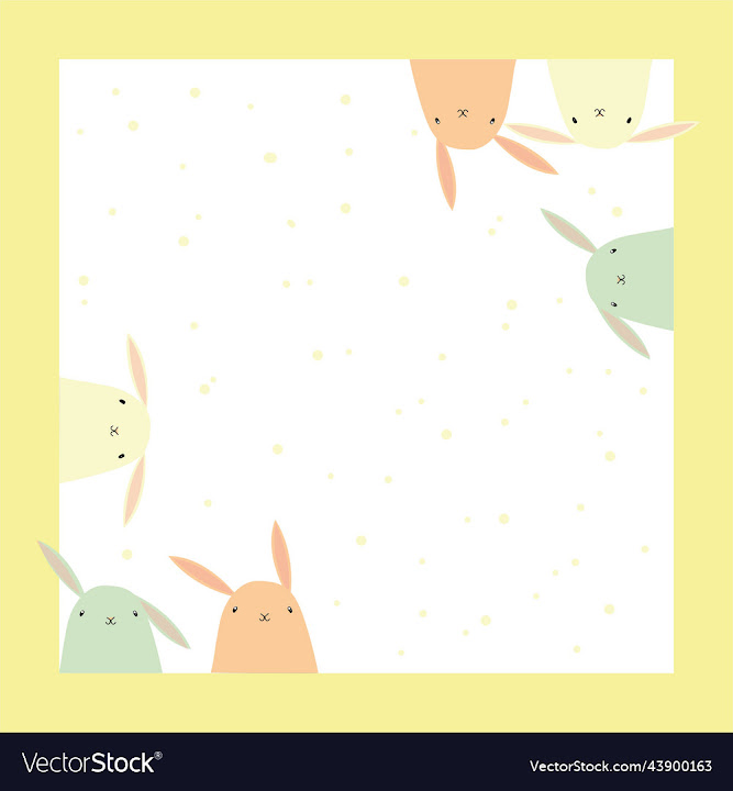 Free: yellow frame with cute rabbits - nohat.cc