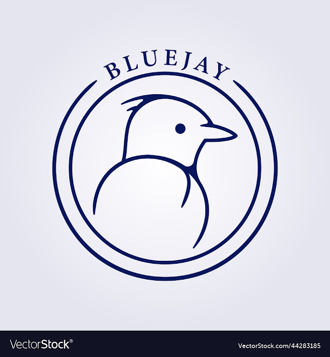 Free: symbol of bluejay in line art for logo icon - nohat.cc