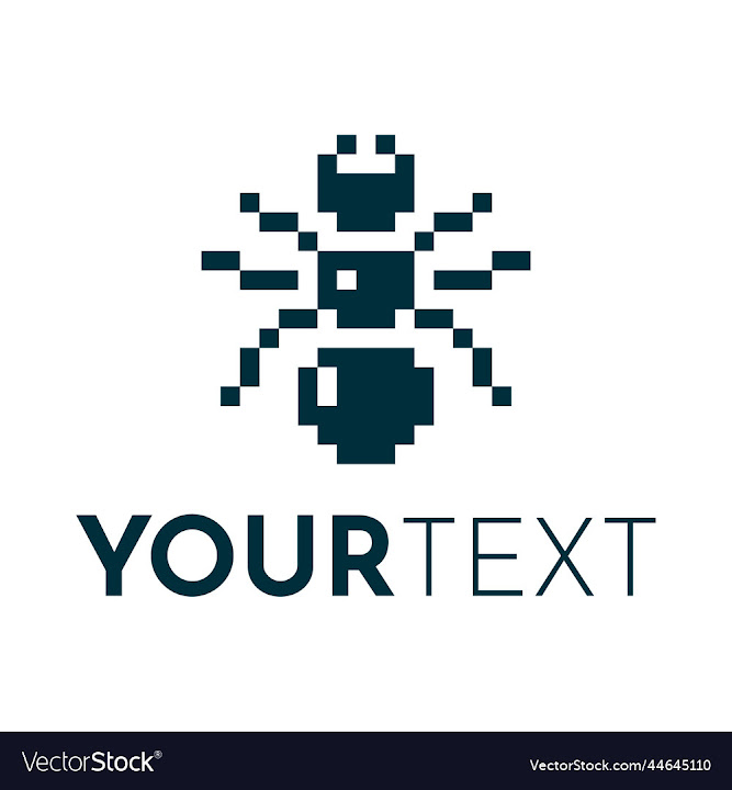 Free: 1bit pixel art emblem of black ant - nohat.cc