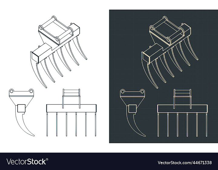 Free: small rake for excavator blueprints - nohat.cc