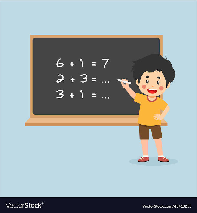 Free: little boy solving math problem blackboard - nohat.cc