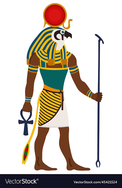 Free: ancient egypt ra god of the sun man with falcon - nohat.cc