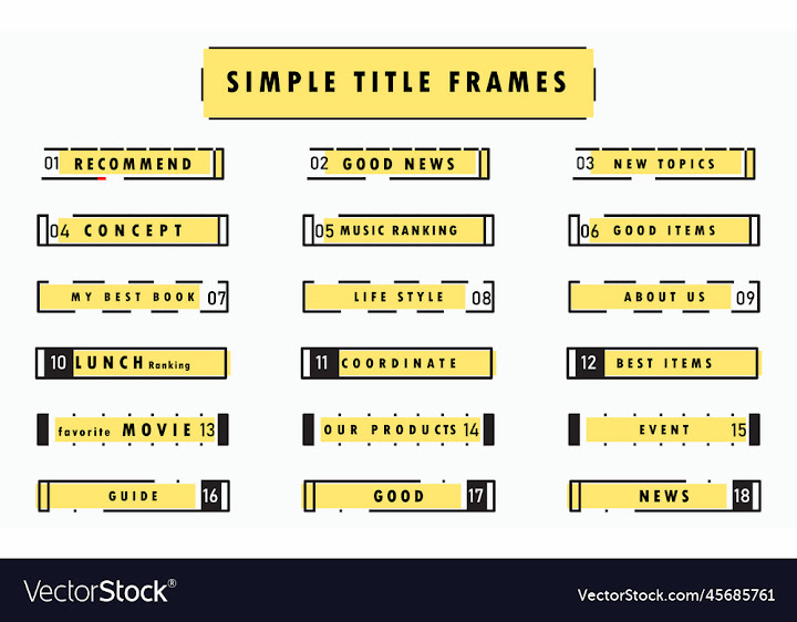 Free: title design set simple heading frame set - nohat.cc