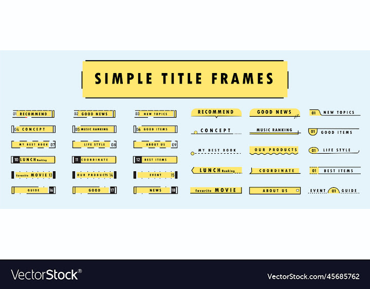 Free: title design set simple heading frame set - nohat.cc