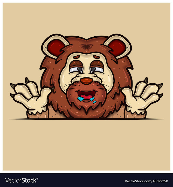 Free: hungry face expression with lion cartoon - nohat.cc