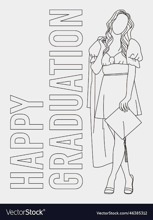 Free: happy graduation line art poster design - nohat.cc