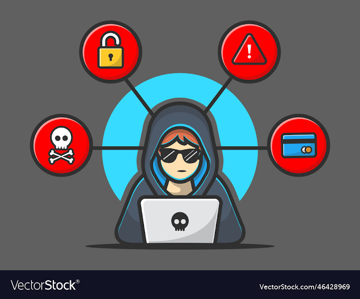 Free: hacker operating laptop cartoon - nohat.cc