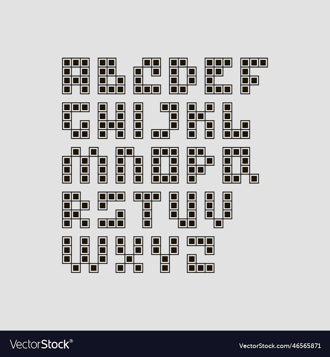 Free: alphabet made of letters in the style of tetris - nohat.cc
