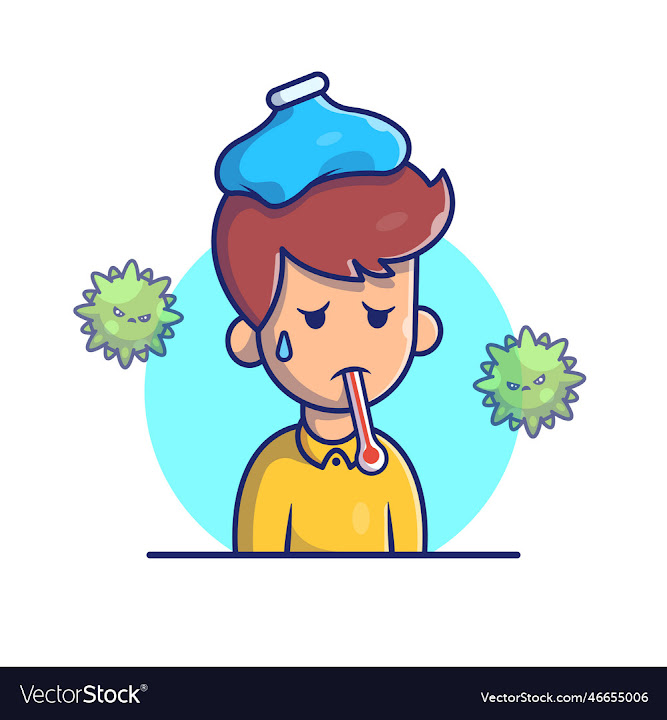 Free: boy with fever and flu cartoon - nohat.cc