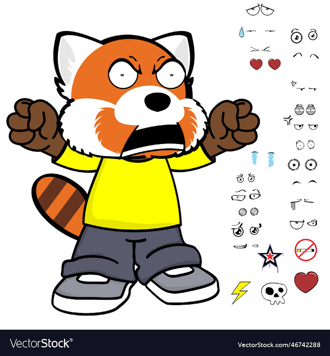 Free: angry red panda kid character cartoon clothing - nohat.cc