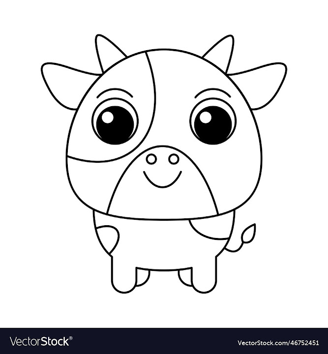 Free: cow cartoon coloring page for kids - nohat.cc