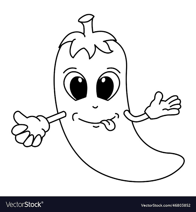 Free: cute chili cartoon coloring page for kids - nohat.cc