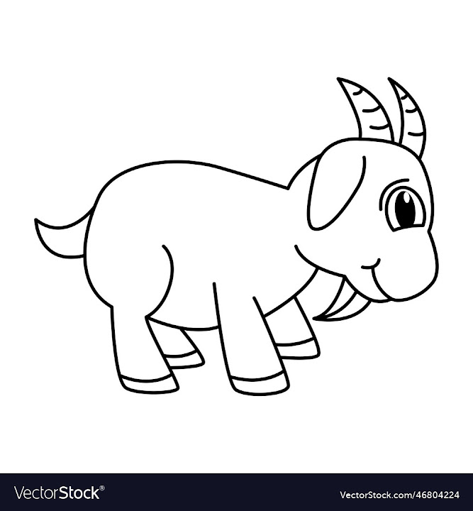 Free: cute goat cartoon coloring page for kids - nohat.cc