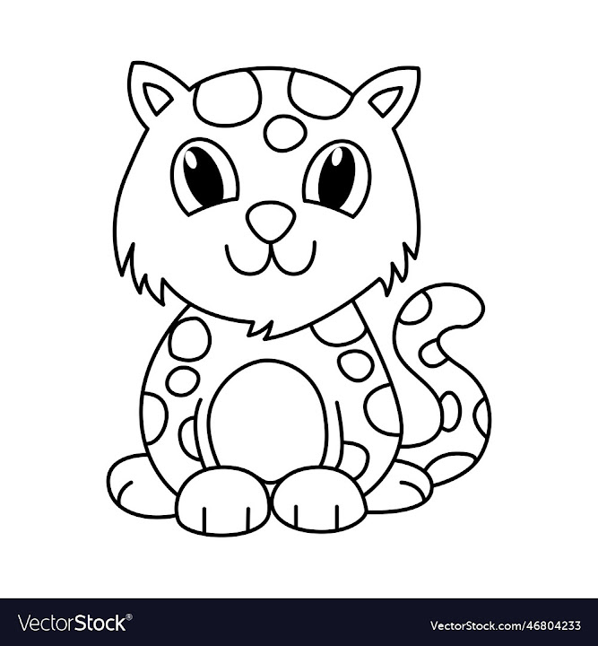 Free: cute leopard cartoon coloring page for - nohat.cc