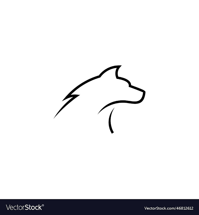 Free: simple wolf head line art - nohat.cc
