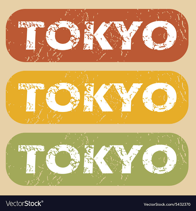 Free: Vintage Tokyo stamp set vector image - nohat.cc